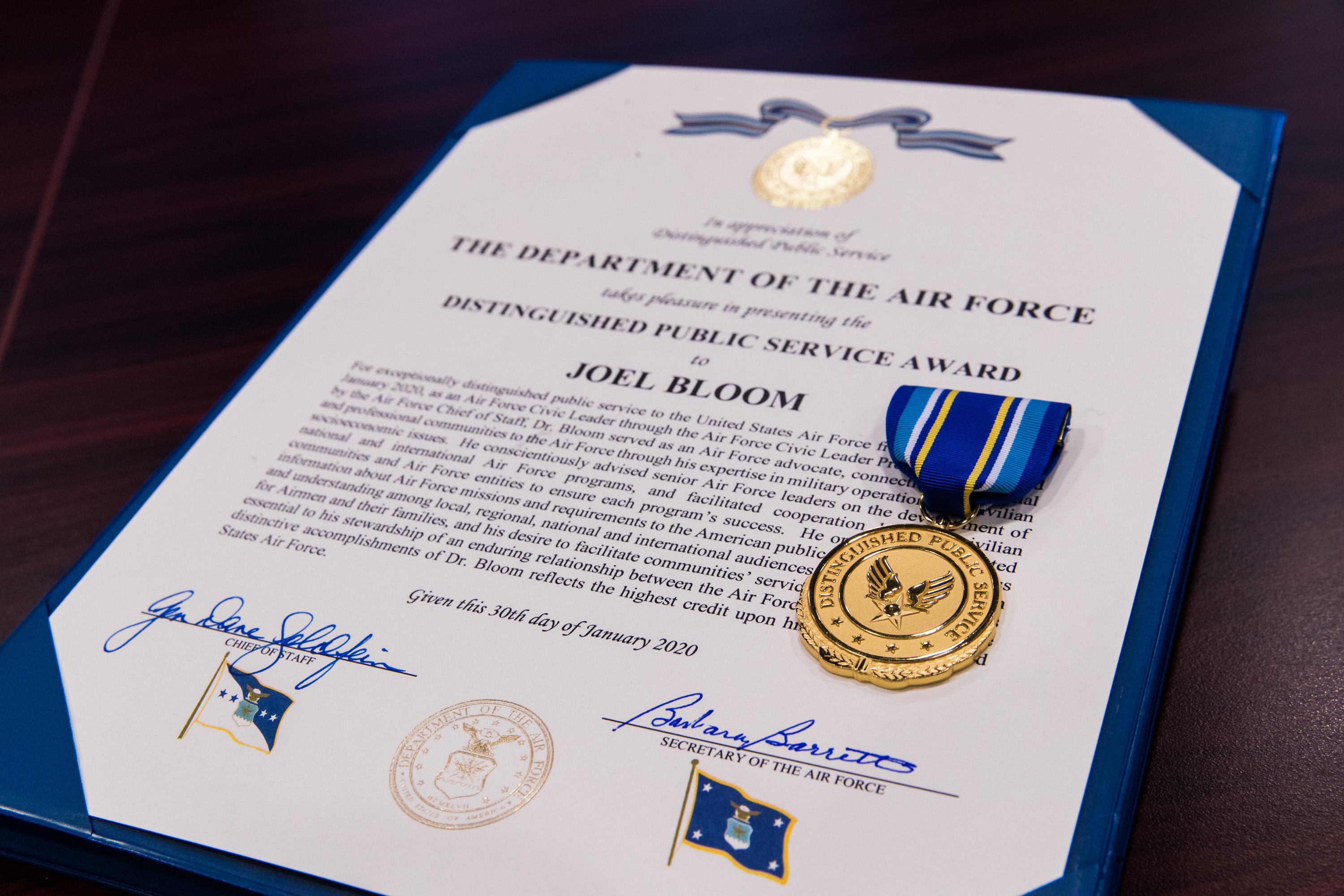 NJIT President Receives Air Force Public Service Medal