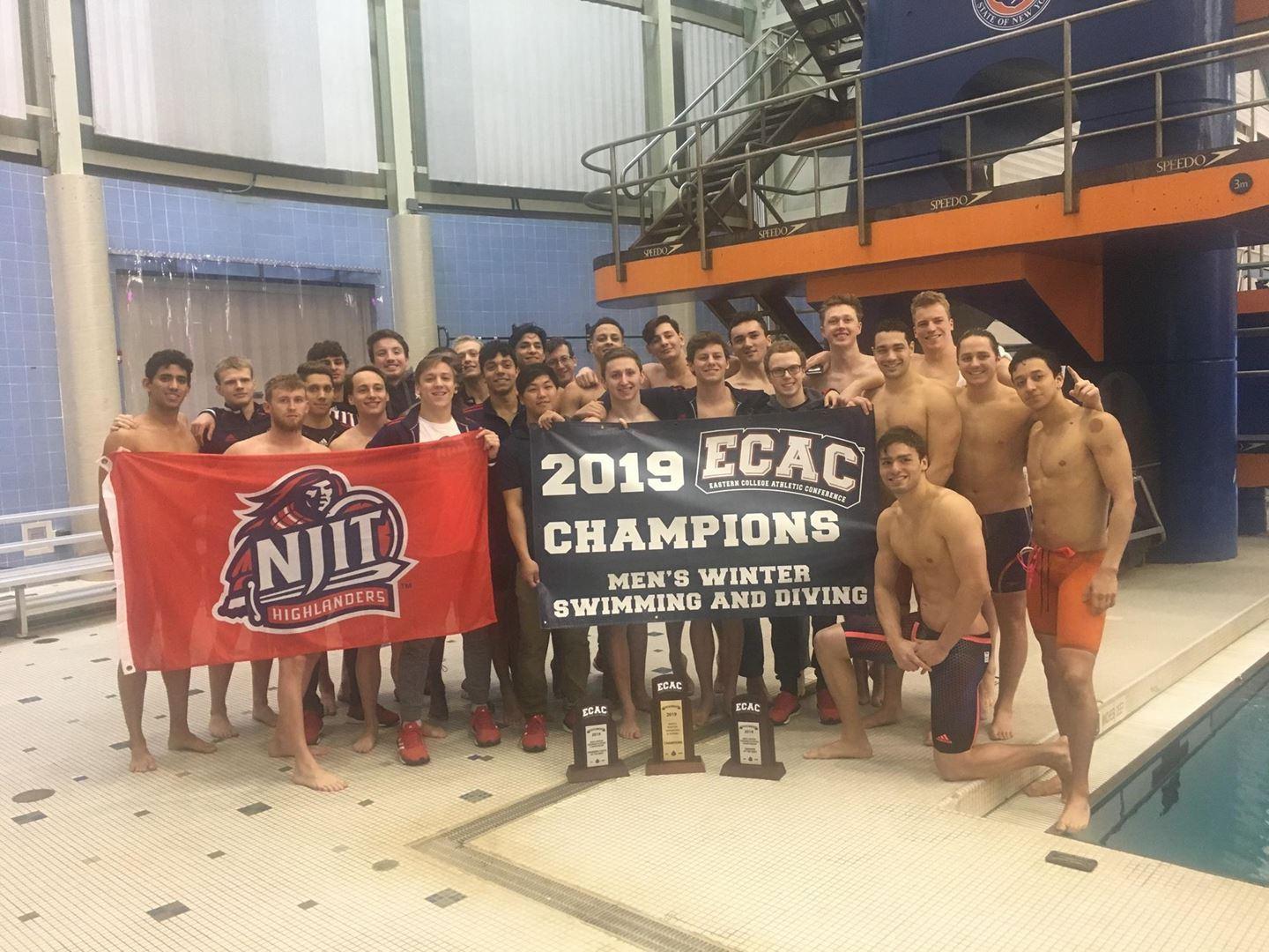 Men's Swimming and Diving Repeats As ECAC Winter Champions